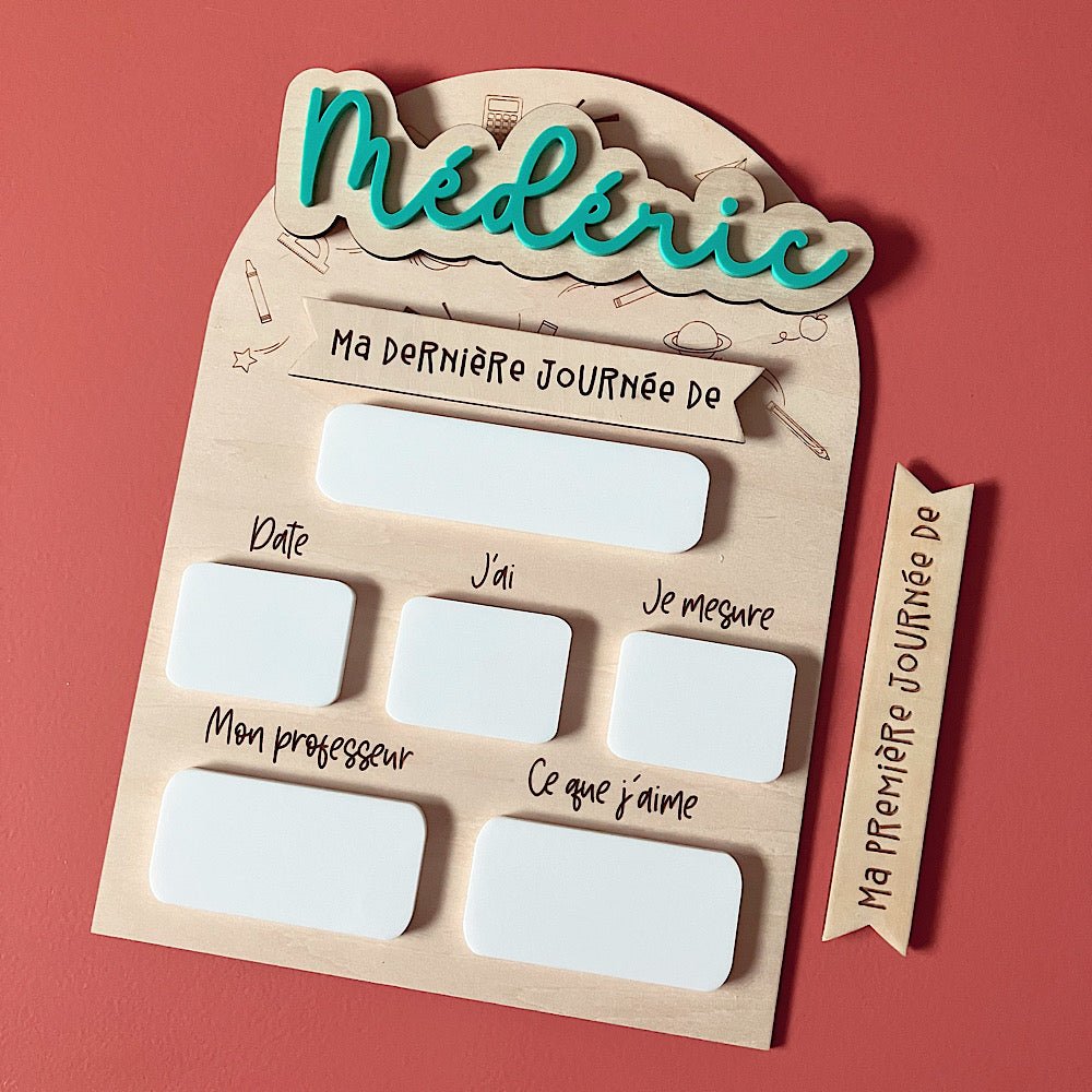 Tableau pour première journée d'école – Les Zacôtés d’Emilie