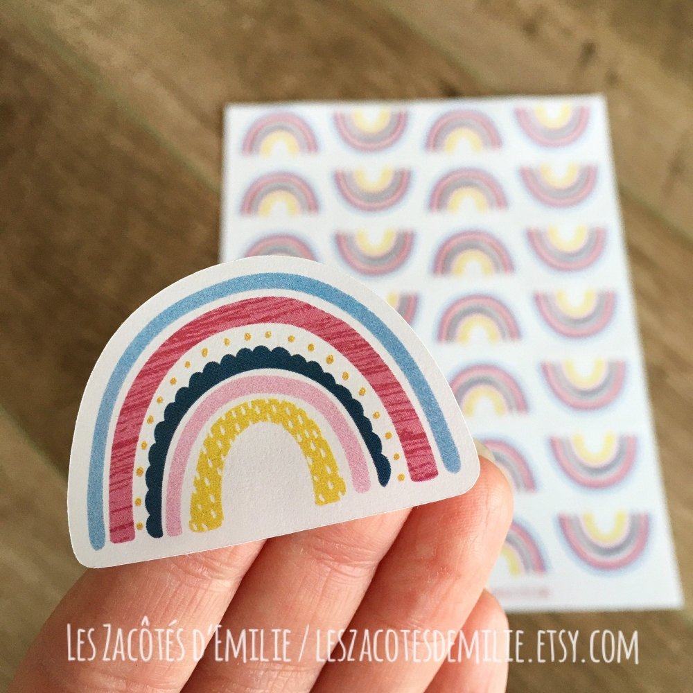 Autocollants papier ARC-EN-CIEL – Les Zacôtés d’Emilie